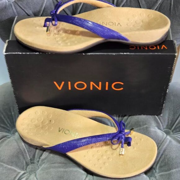 Vionic | Shoes | Vionic Bella Ii Lizard Flip Flop Purple Sandals Size ...